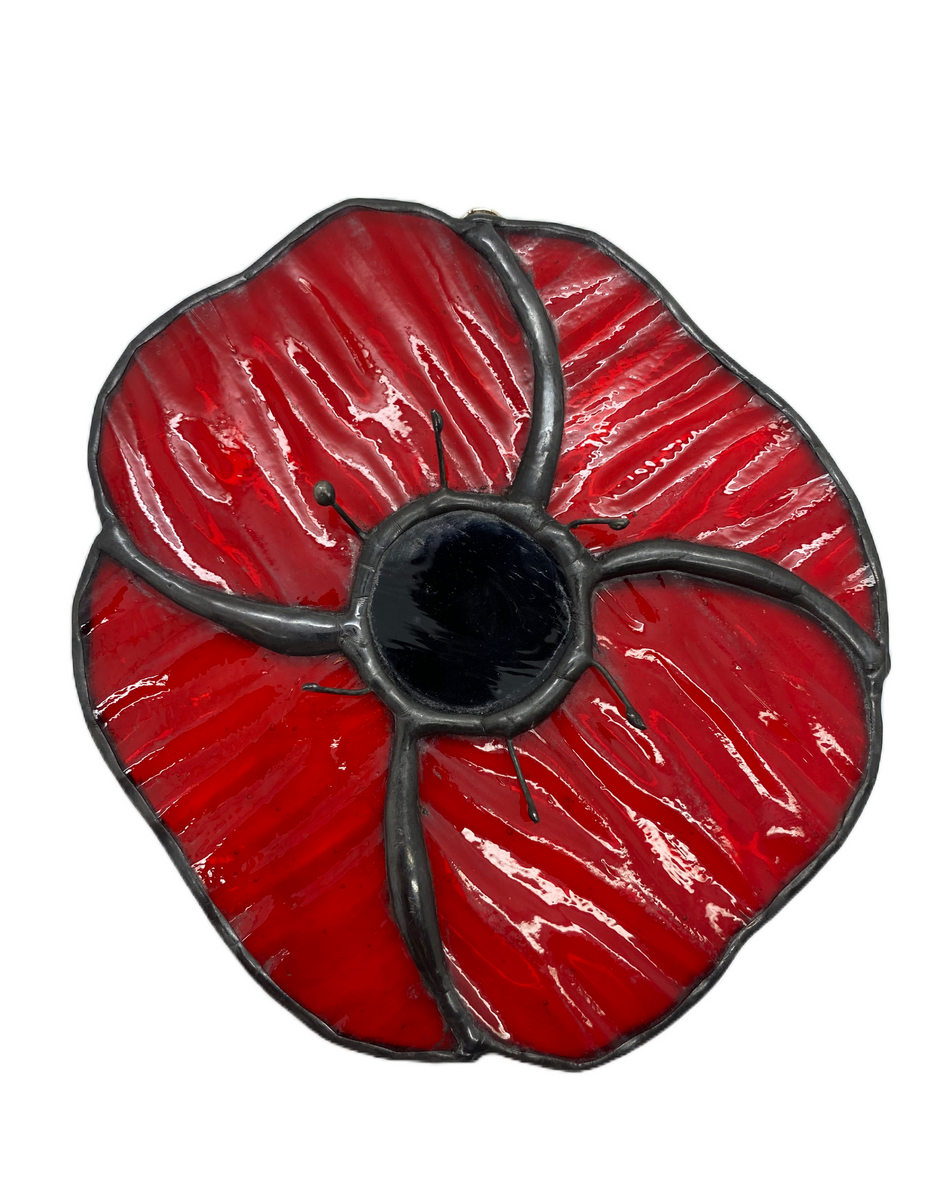 Liz Browning Glass Creations stained glass poppy hanging – The Made in ...