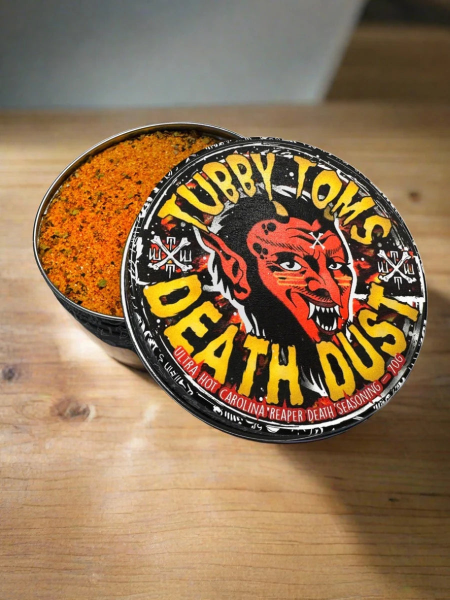 Tubby Tom's Death Dust seasoning tin 60g – The Made in Stroud Shop