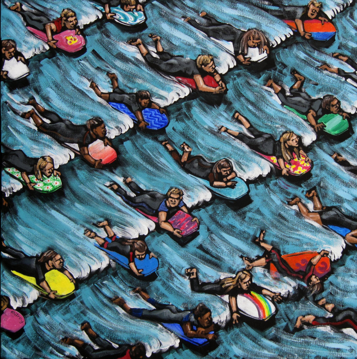 James Milroy “Bodyboarding” greetings card (Sepia) – The Made in Stroud ...