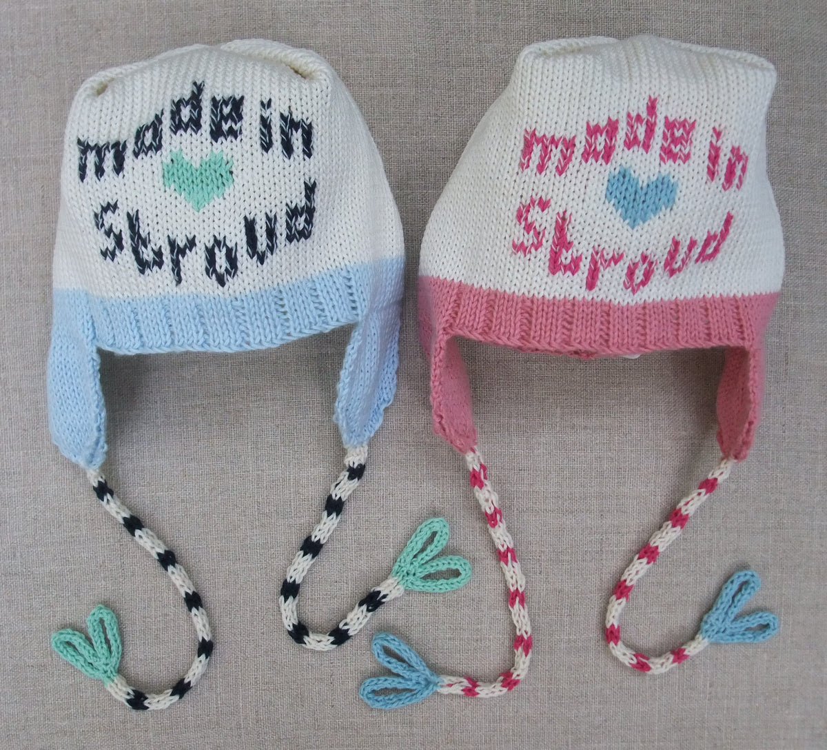 Amanda Hawkins Knitwear "Made in Stroud" new born baby hat blue (HATS ...